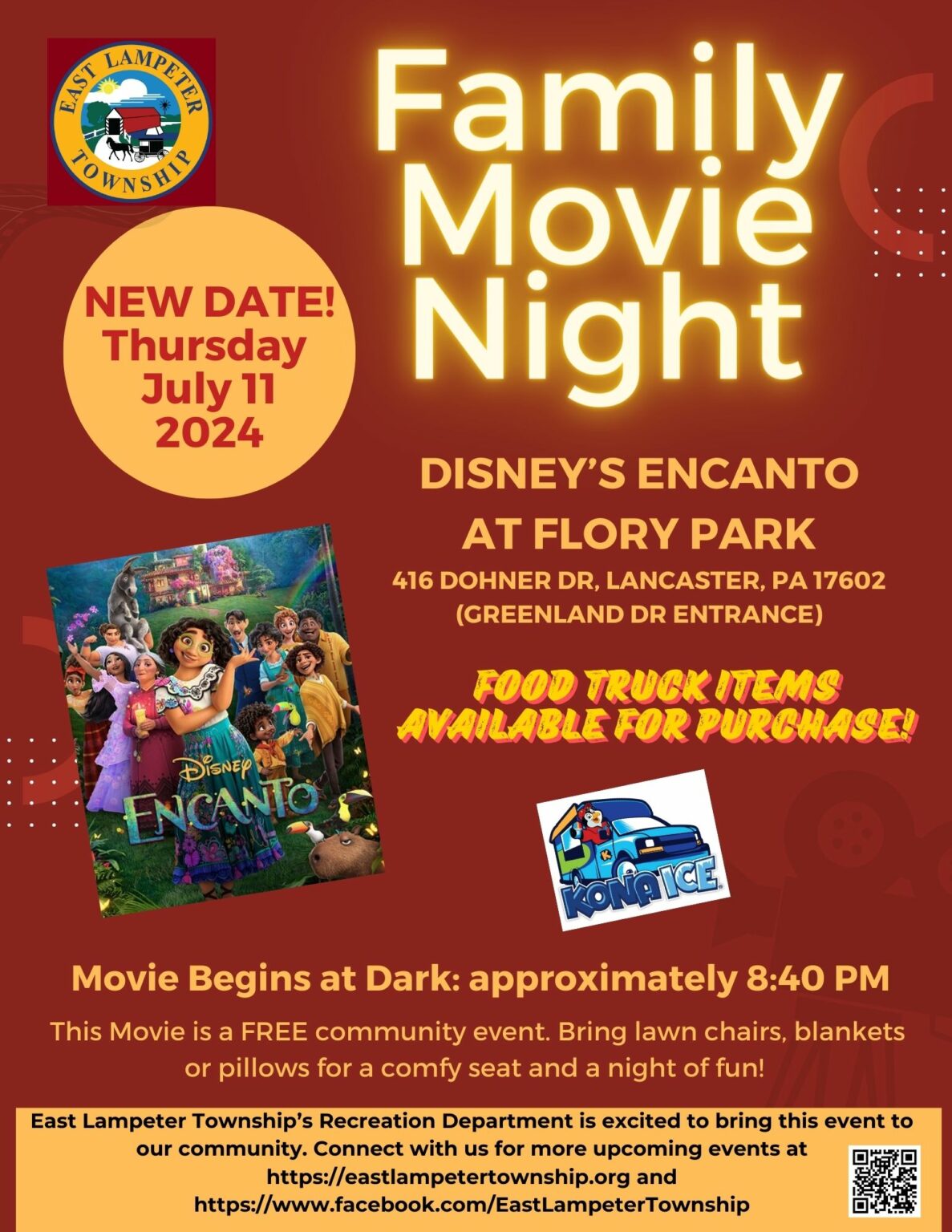 Family Movie Night – Encanto at Flory Park – RESCHEDULED FOR JULY 11 ...